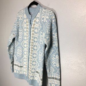 Vintage | Sweaters | Vintage Grandma Cardigan Sweater Blue Button Front ...